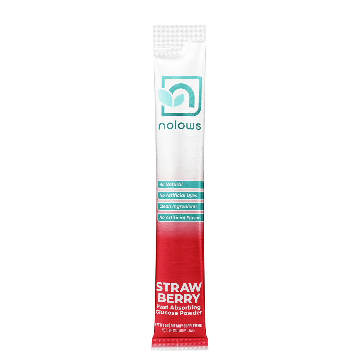 Fast-Absorbing Strawberry Glucose Powder - 30ct Stick Packs | Nolows